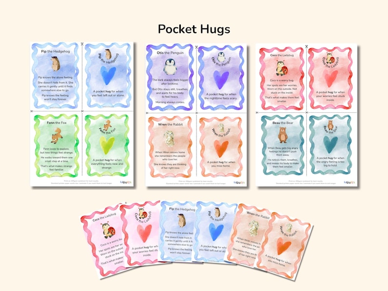 Printable Anxiety Cards for Kids and Parents — the Pocket Hug Kit - Etsy