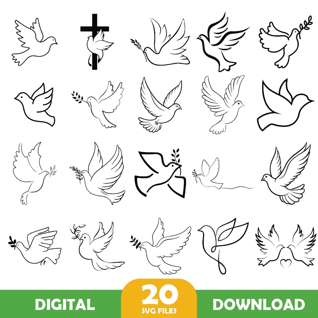 Dove SVG Bundle, Dove PNG Bundle, Dove Clipart, Pigeon SVG Cut Files ...