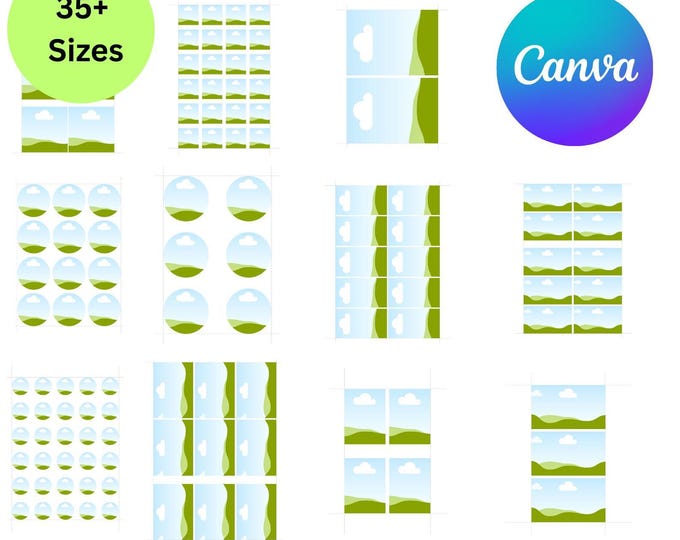 Circle Template Bundle, Editable Canva Circle Template, Blank Circle ...