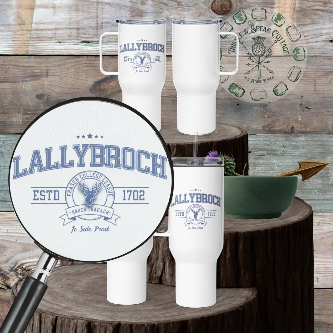 Lallybroch Collegiate Travel Mug • Vintage Crest Tumbler • Outlander ...