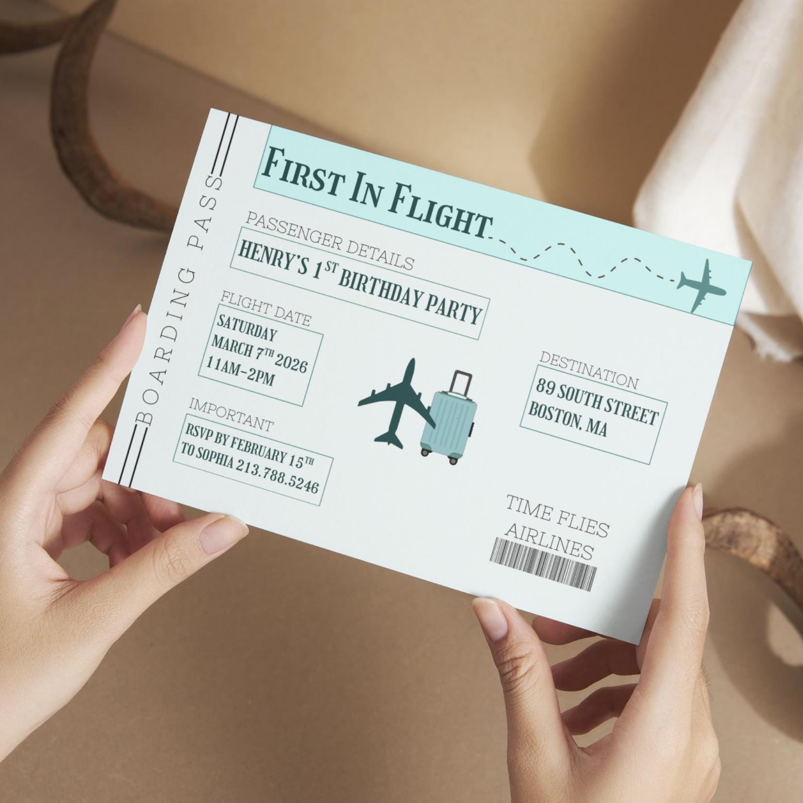 First in Flight 1st Birthday Invitation | Airplane | Time Flies ...