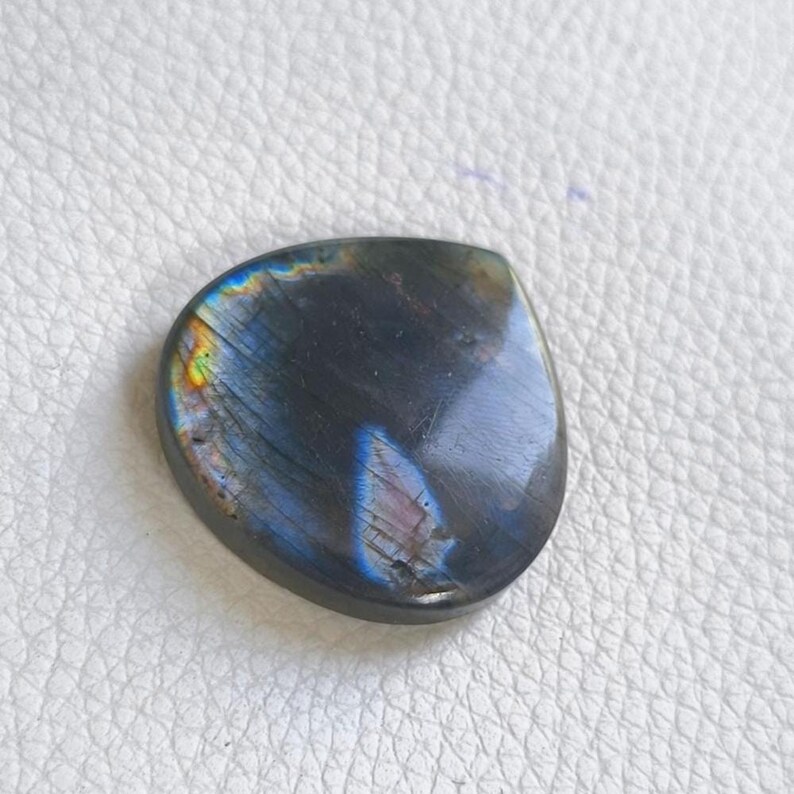 Natural Blue Flash Labradorite Heart Cabochon, Hand Polished Gemstone ...