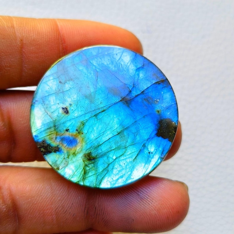 Natural Blue Flash Labradorite Round Cabochon Loose Gemstone - Etsy UK