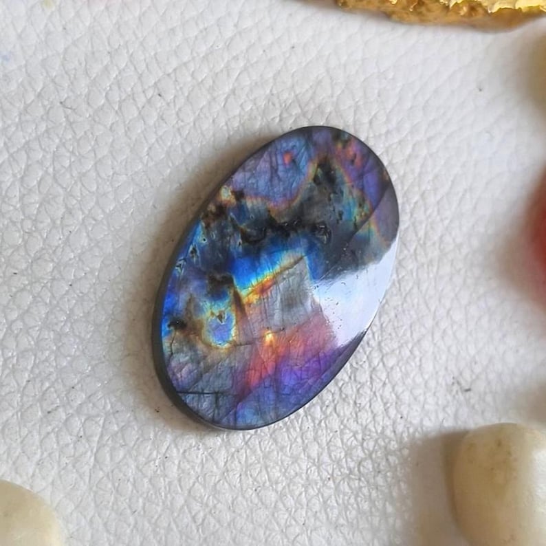 Labradorite Oval Cabochon Purple Fire, High Flash Natural Gemstone for ...