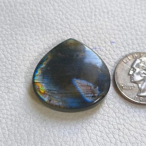 Natural Blue Flash Labradorite Heart Cabochon, Hand Polished Gemstone ...