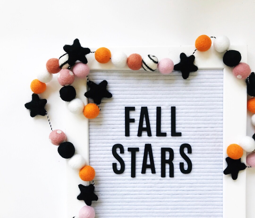 Fall Stars Felt Ball Garland, Bunting, Banner - Halloween, Fall - Etsy