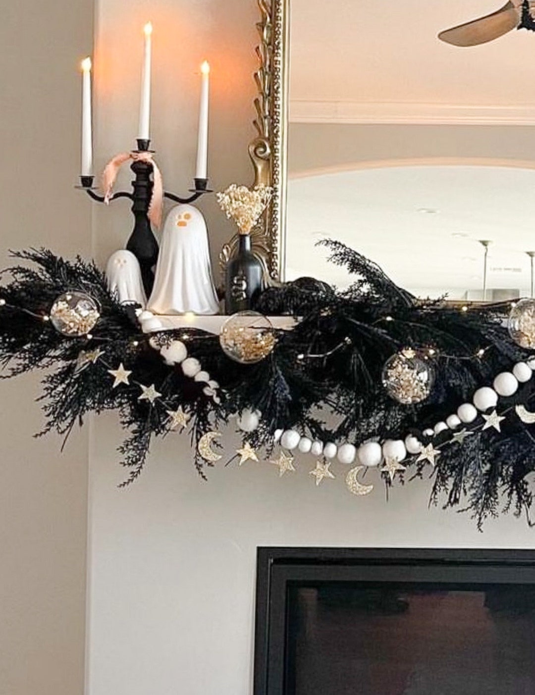 Mini Glitter Moon & Stars Garland - 2 Color Options - Etsy