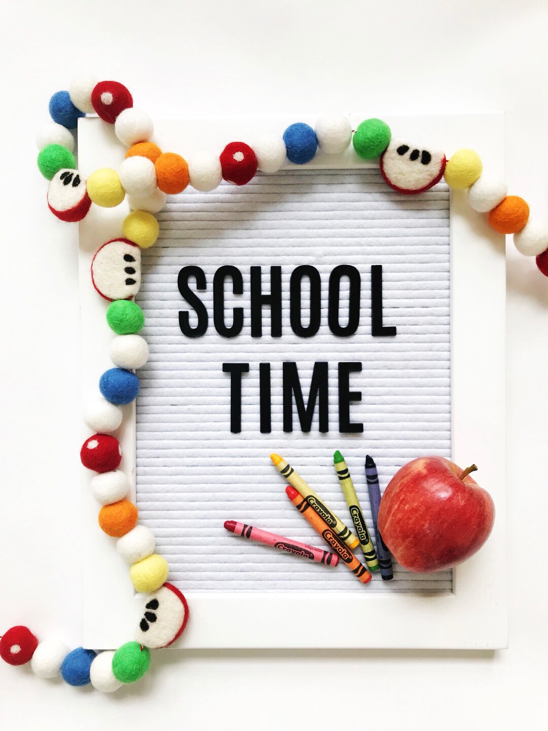 School Time Felt Ball Garland, Bunting, Banner - Etsy