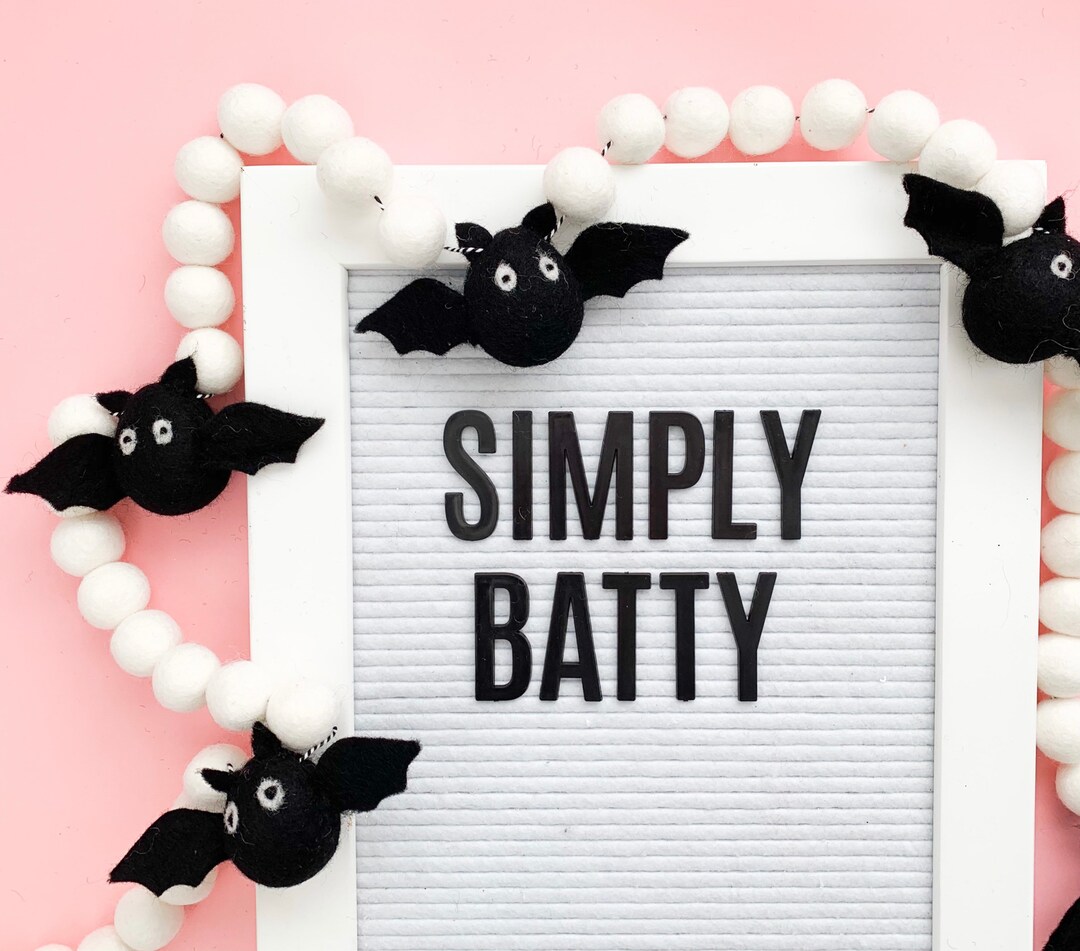 Simply Batty Felt Ball Garland, Bunting, Banner - Halloween, Fall - Etsy