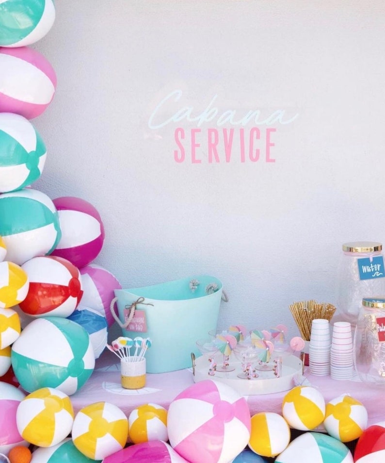 Pool Party Themed Felt Ball Garlands Collaboration With | Etsy