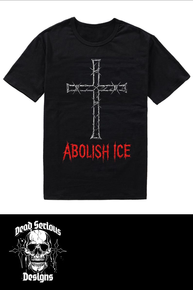 Protest Shirt | “abolish ICE” Barbed Wire Cross Tee | Anti-ice ...