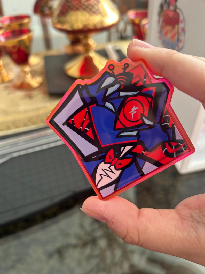 Hazbin Hotel Vox Acrylic Pin (3 Inch) - Etsy