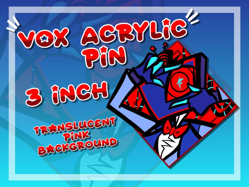 Hazbin Hotel Vox Acrylic Pin (3 Inch) - Etsy