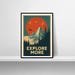 Vintage Mountain Poster, Retro Travel Wall Art, Nature Landscape Print ...