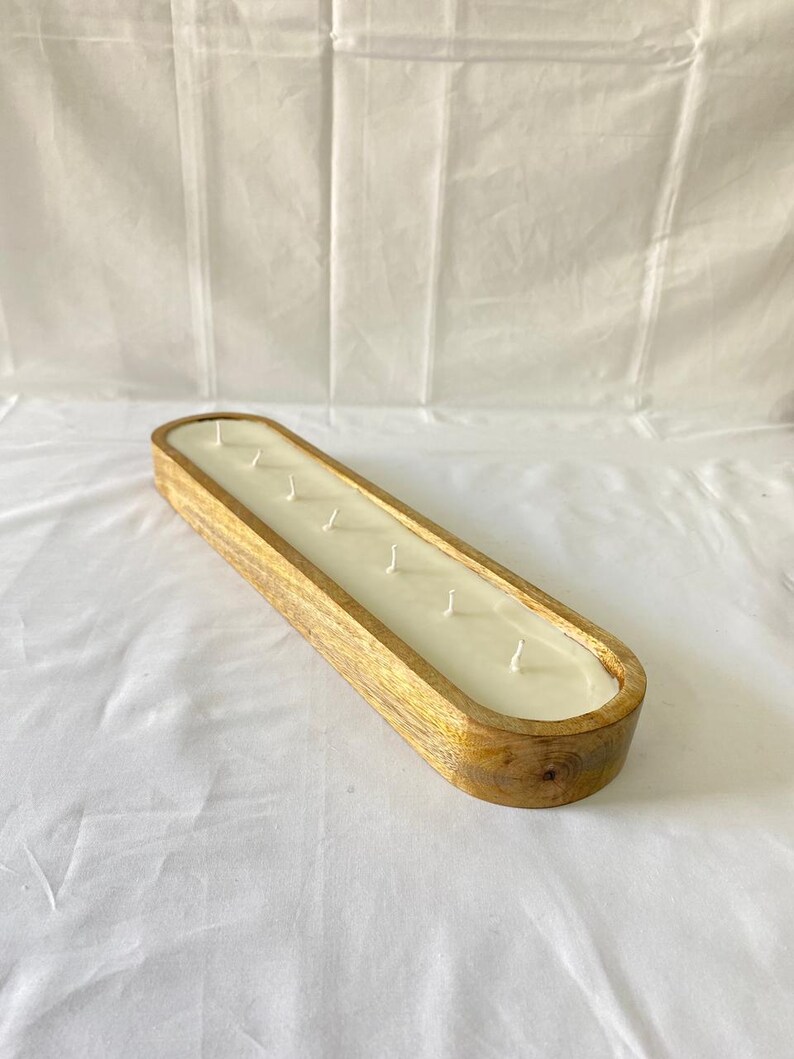 Extra Large Dough Bowl Candle | Wood Wick Candle | Table Centerpiece ...
