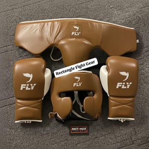 Genuine Cowhide Leather Fly Boxing Sparring Set: Gloves, Headguard ...