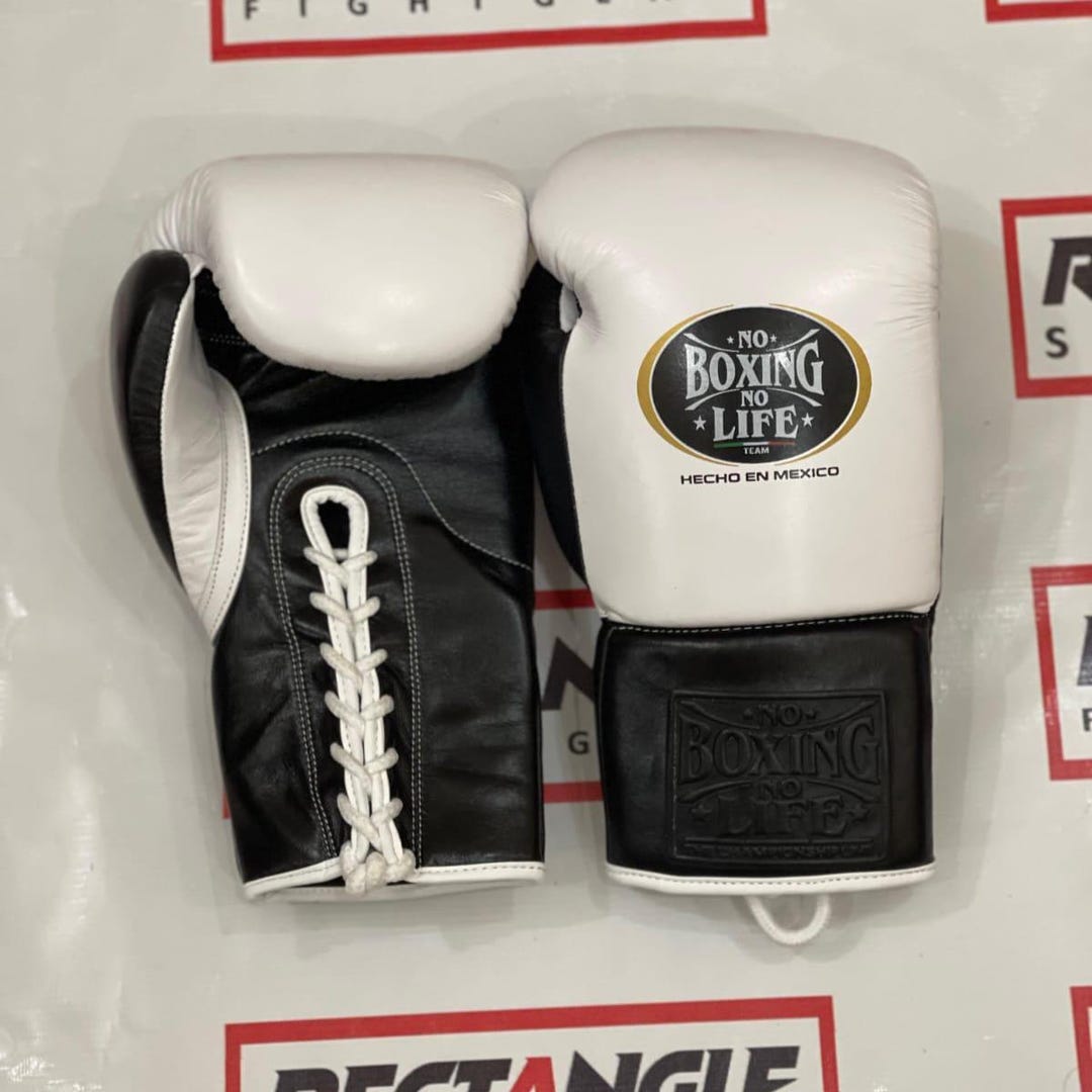 New Boxing Gloves Custom NO Boxing No Life Gloves Genuine Leather Lace ...