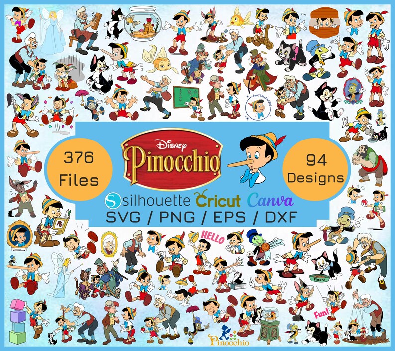 Pinocchio SVG Bundle, Pinocchio Svg & Png Files for Cricut, Geppetto ...