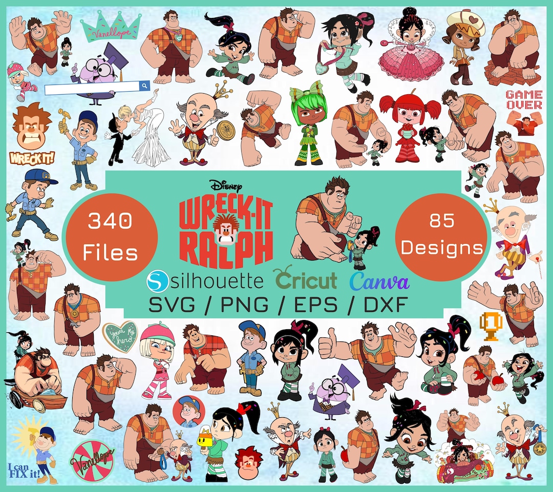 Wreck-it Ralph SVG Cliparts Bundle, Wreck-it Ralph Sublimation PNG ...