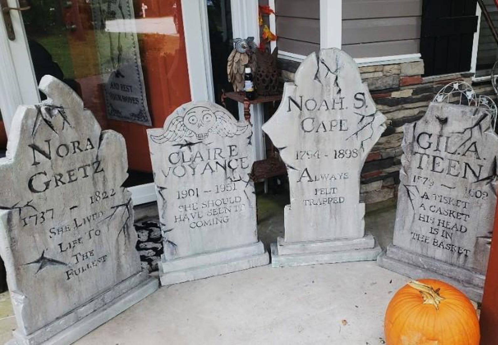 Handcrafted Halloween Tombstone Prop | Life Size Haunted Graveyard ...
