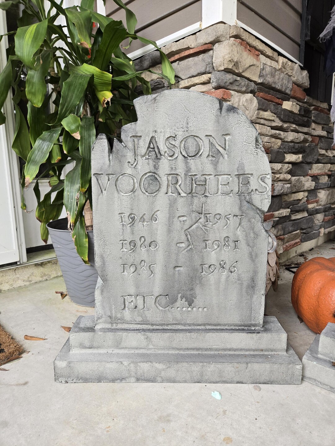 Life Size Handcrafted Haunted Headstone Decor Spooky Halloween ...