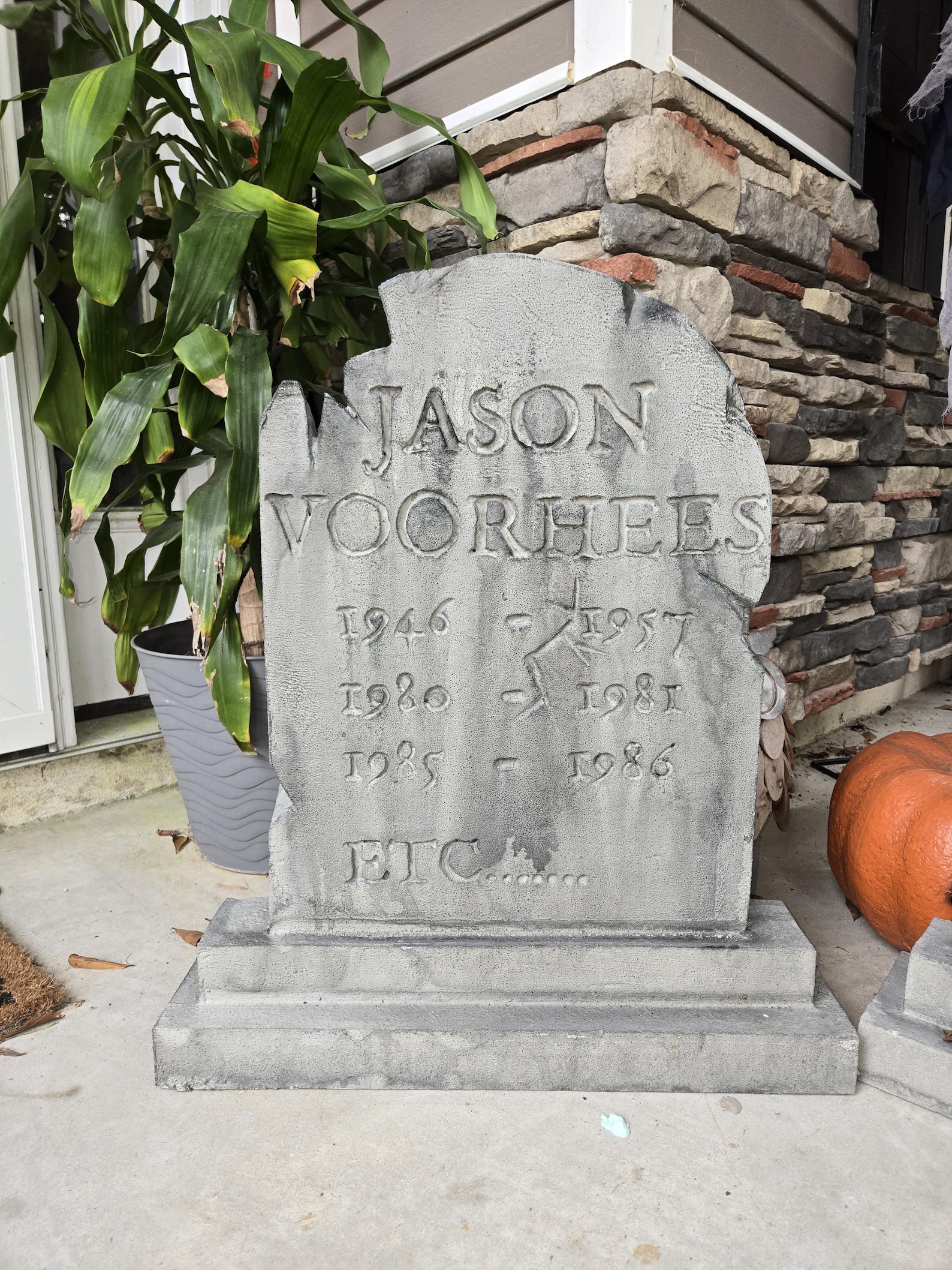 Handcrafted Halloween Tombstone Prop | Life Size Haunted Graveyard ...