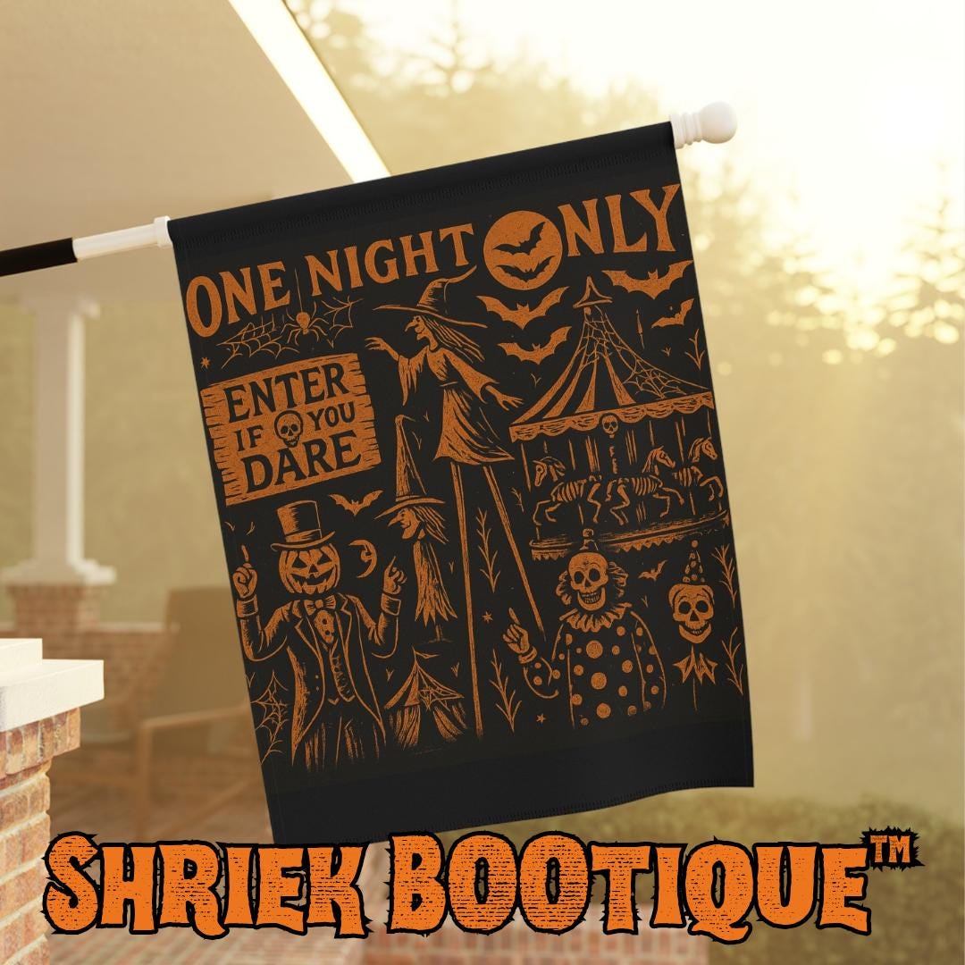 One Night Only Haunted Carnival Flag Spooky Halloween Porch & Yard ...