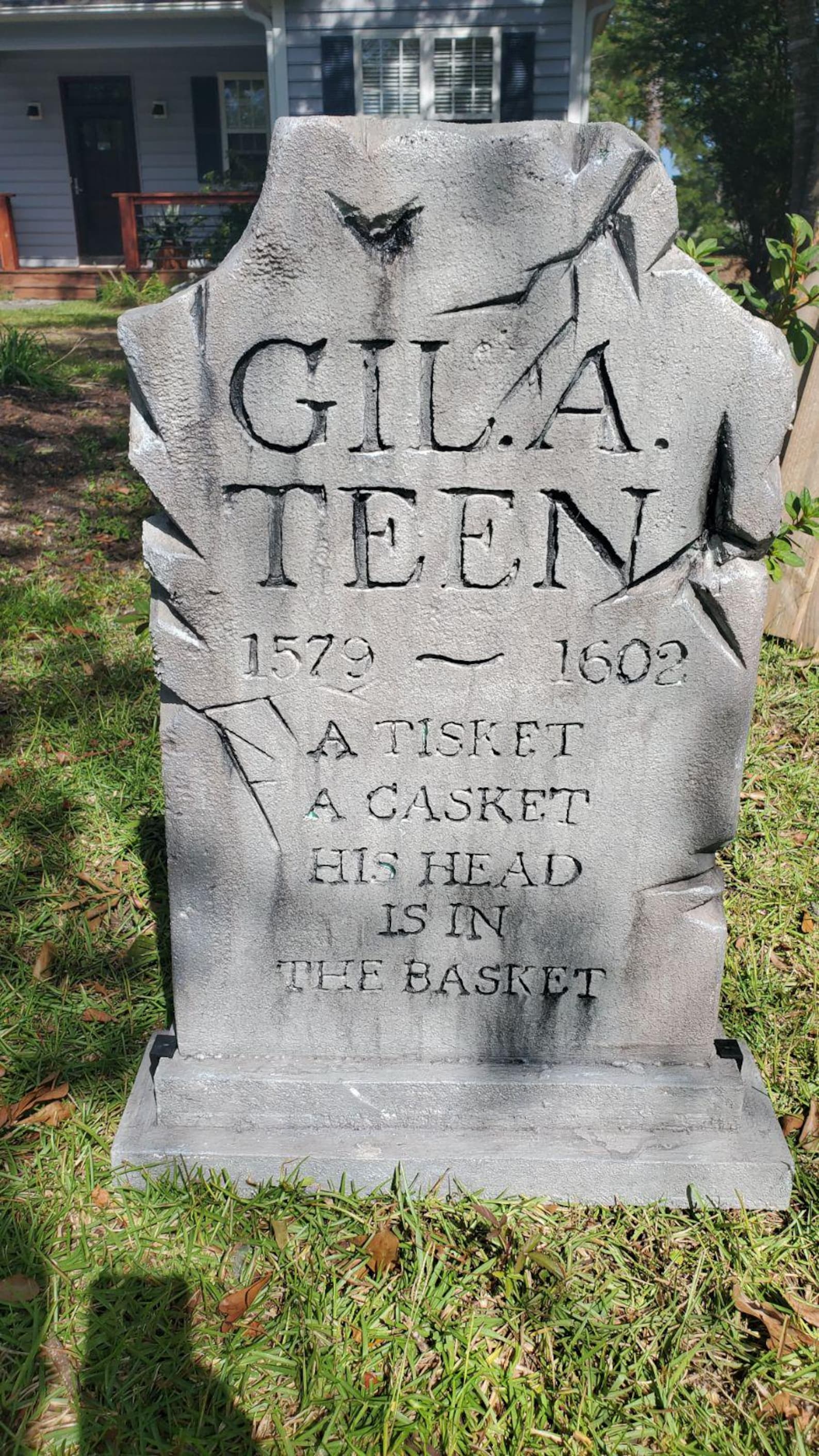 Life Size Handcrafted Haunted Headstone Decor Spooky Halloween ...