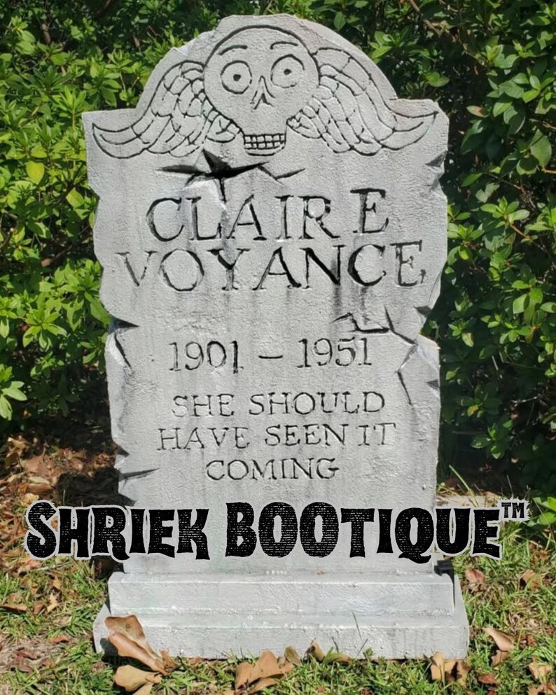 Life Size Handcrafted Haunted Headstone Decor Spooky Halloween ...