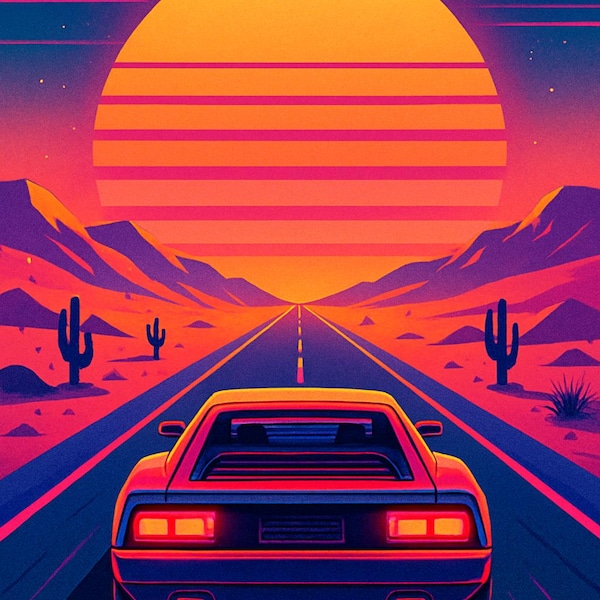 Car Synthwave Poster - Etsy
