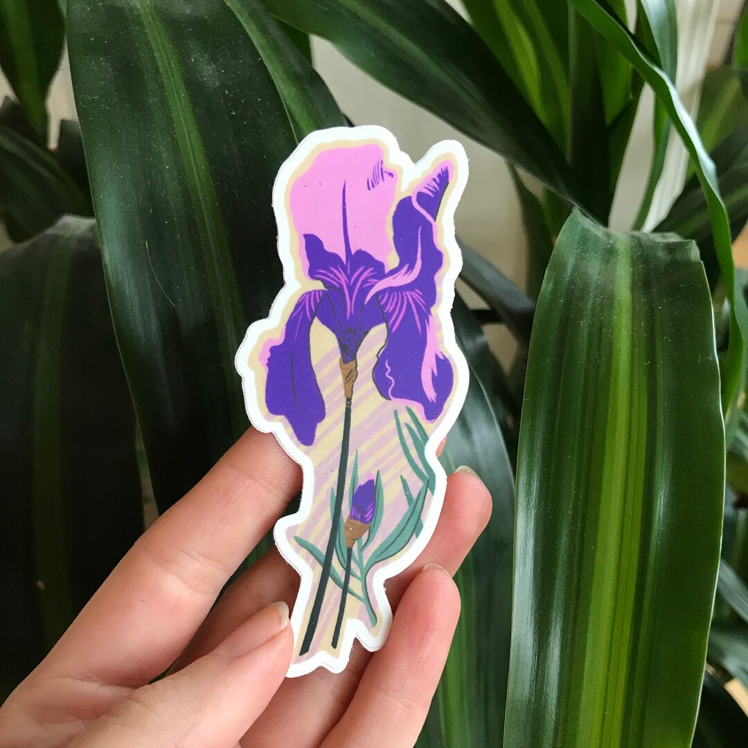 New Purple Iris Sticker [journaling, Stationery, Scrapbooking, Laptop ...