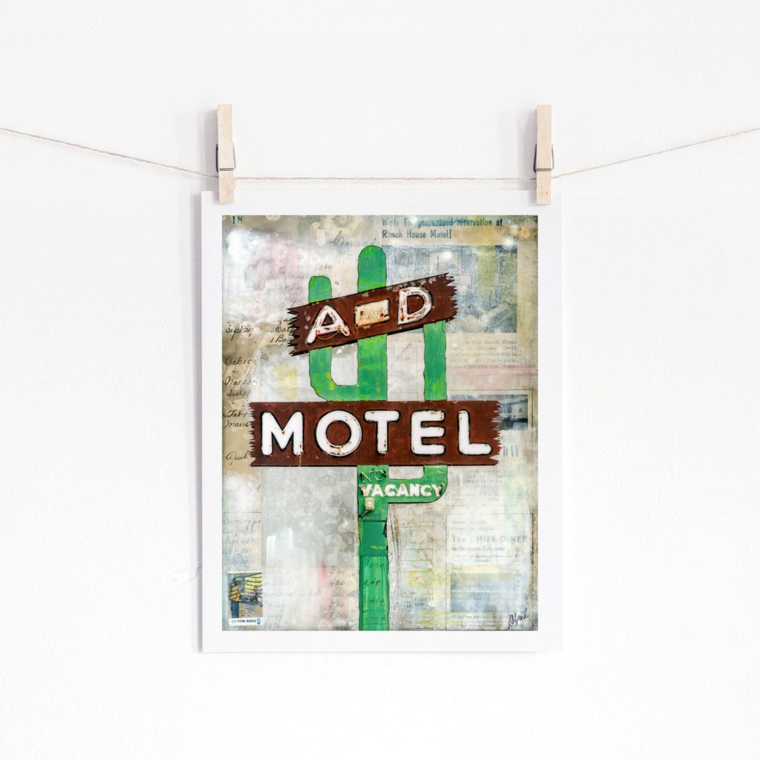 Old Motel Sign Print Vintage Motel Sign Retro Neon Sign Retro - Etsy