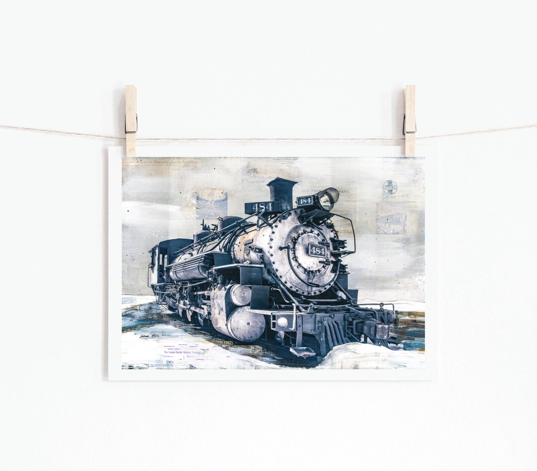 Train Print Vintage Locomotive Print Steam Locomotive Train Print Wall ...