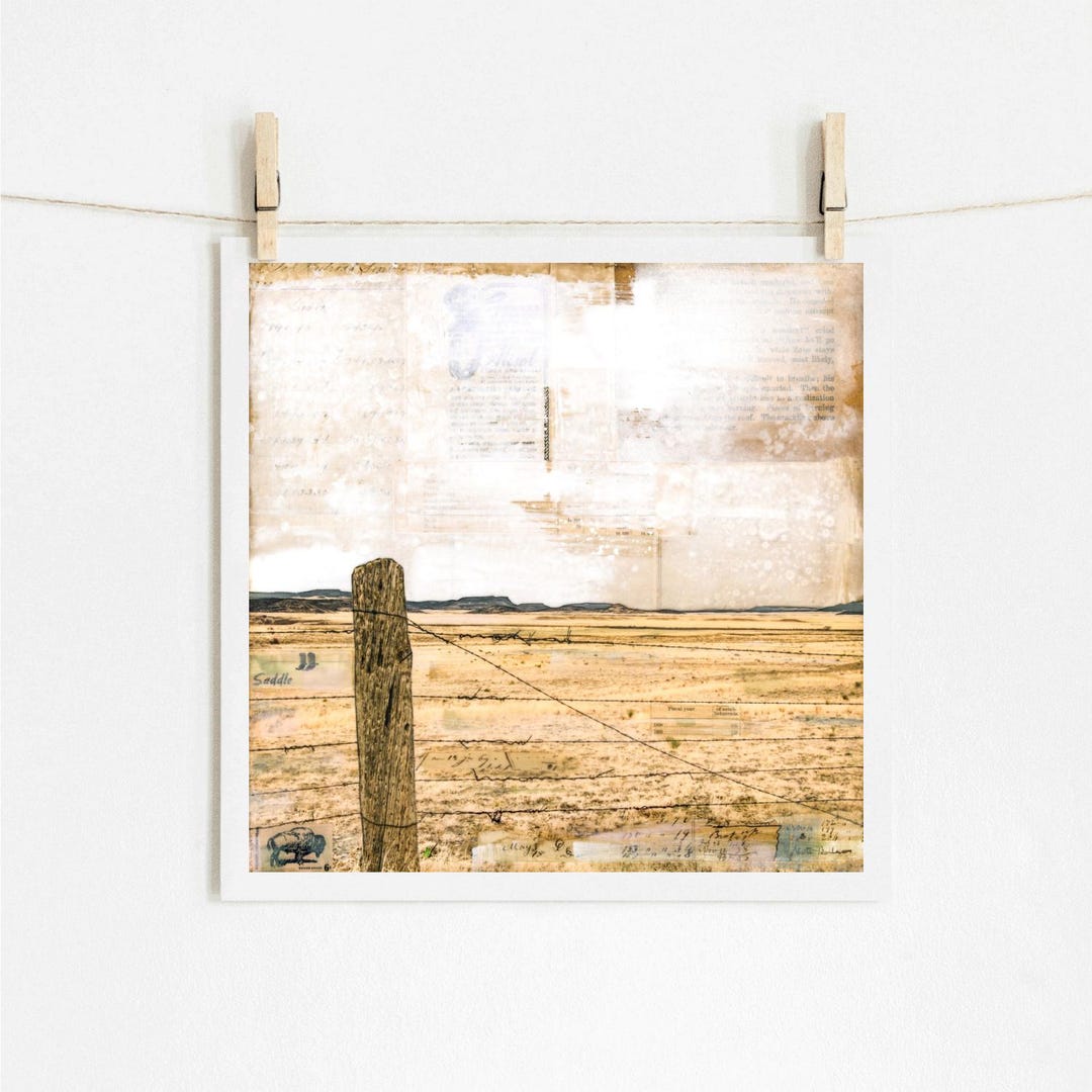Barbed Wire Fence Print Ranch Print Desert Ranch Print Barb Wire ...