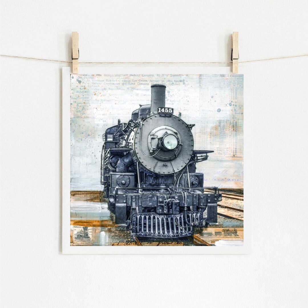 Train Print Steam Locomotive Print Vintage Railroad Print Wall Art Wall ...
