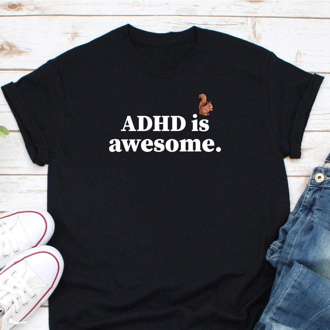ADHD is Awesome Squirrel Shirt, Vintage ADHD Shirt, ADHD Awareness ...