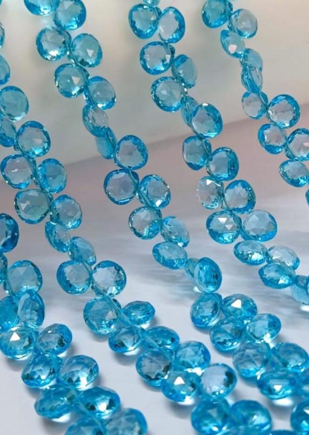 Swiss Blue Quartz Triangle Beads, Faceted Briolettes (20 Pieces) - Etsy