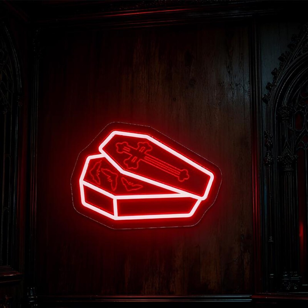 Bat Coffin Neon Sign,gothic Coffin Decor Sign,goth Lover Gift,dark Art ...