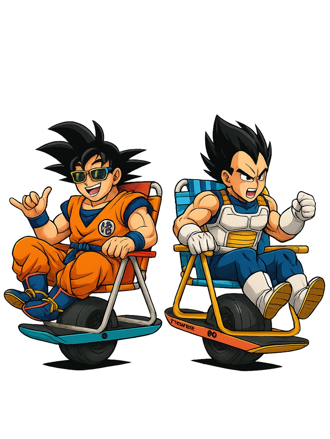 Goku and Vegeta Onewheel SVG - Funny Anime Lounger Cut File for Shirts ...