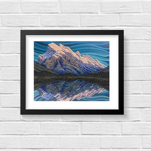 Mt Rundle, 11x14, Art Print, Canadian Artist, Ready to Frame, Landscape ...