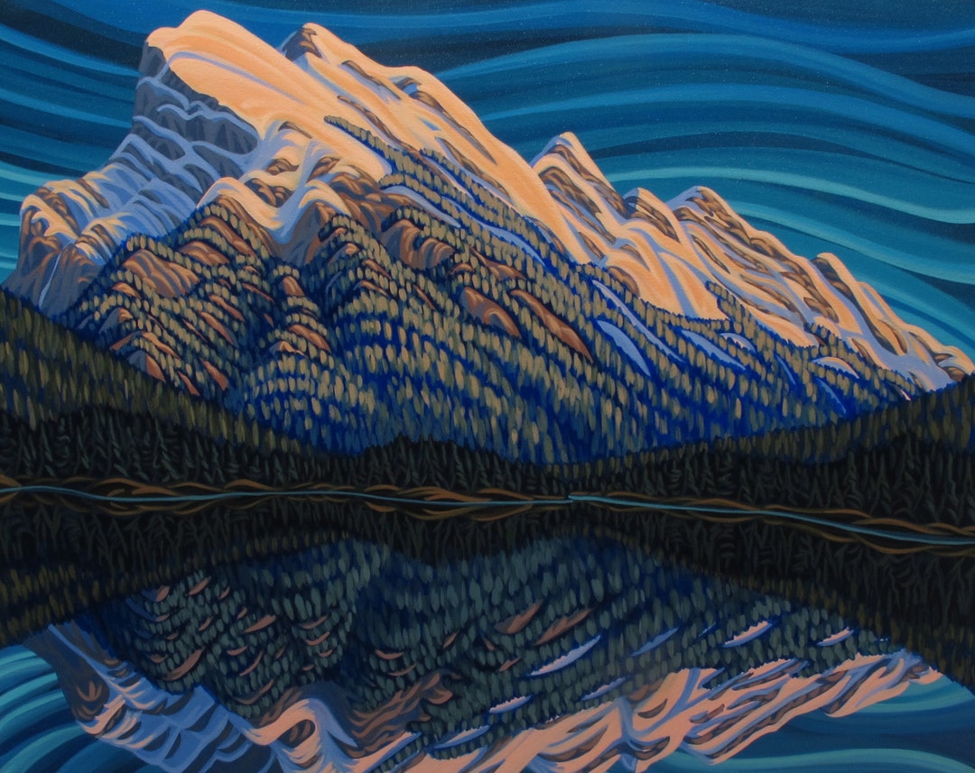 Mt Rundle, 5X7, Art Print, Canadian Artist, Ready to Frame, Landscape ...