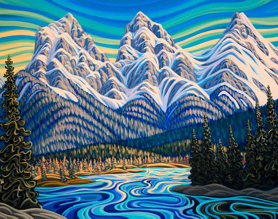 Three Sisters Canmore, 8X10, Art Print, Canadian Artist, Ready to Frame ...