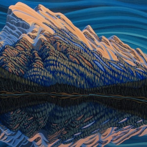 Mt Rundle, 11x14, Art Print, Canadian Artist, Ready to Frame, Landscape ...