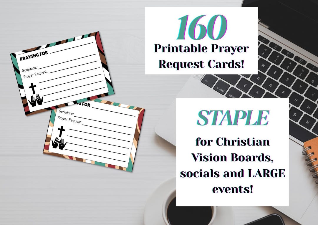 160 Bright Faith-based Printable Cards, Prayer Request Card, Trendy ...