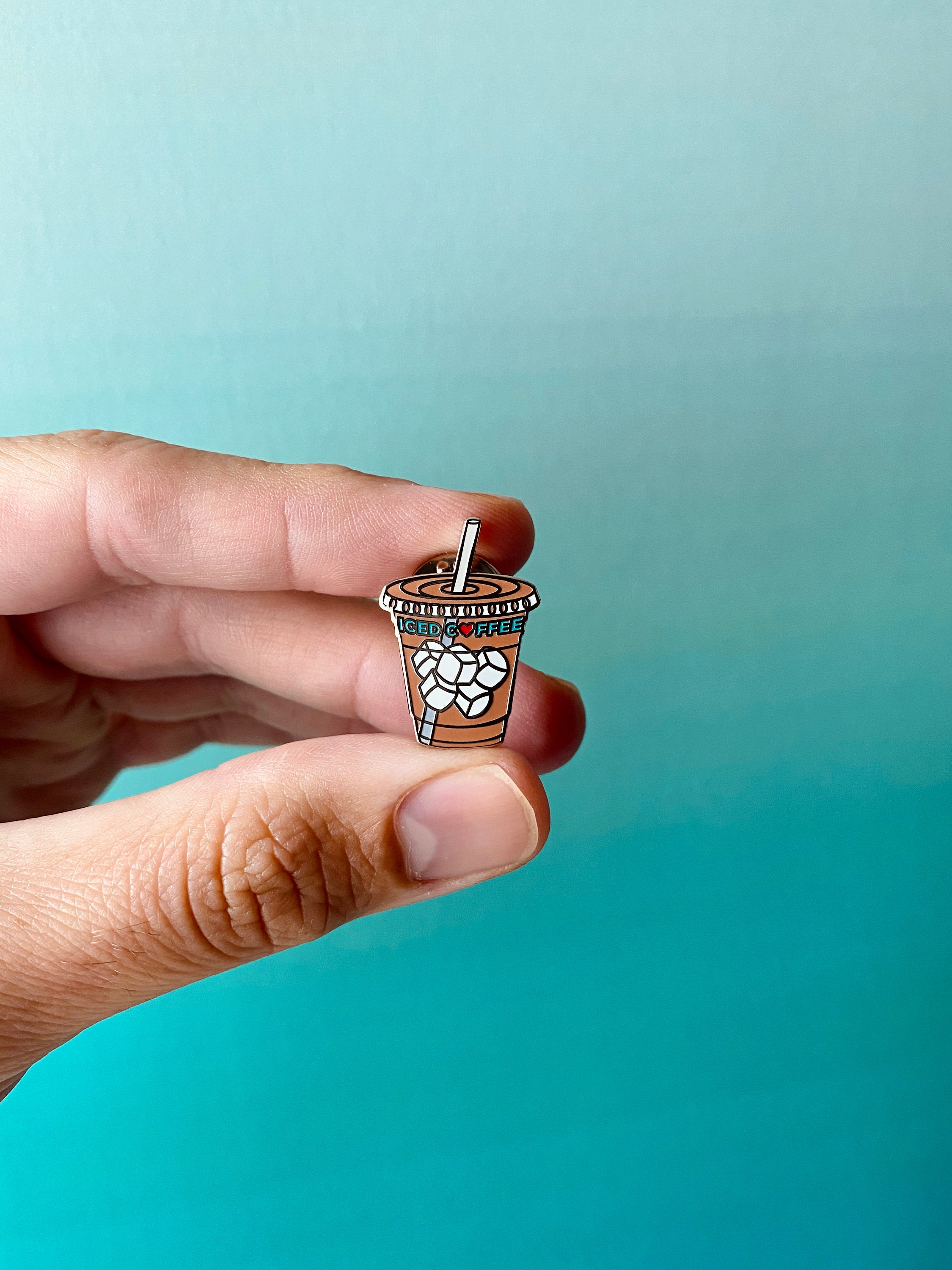 Iced Coffee Enamel Pin Coffee Cup Coffee Mug Cold Brew | Etsy