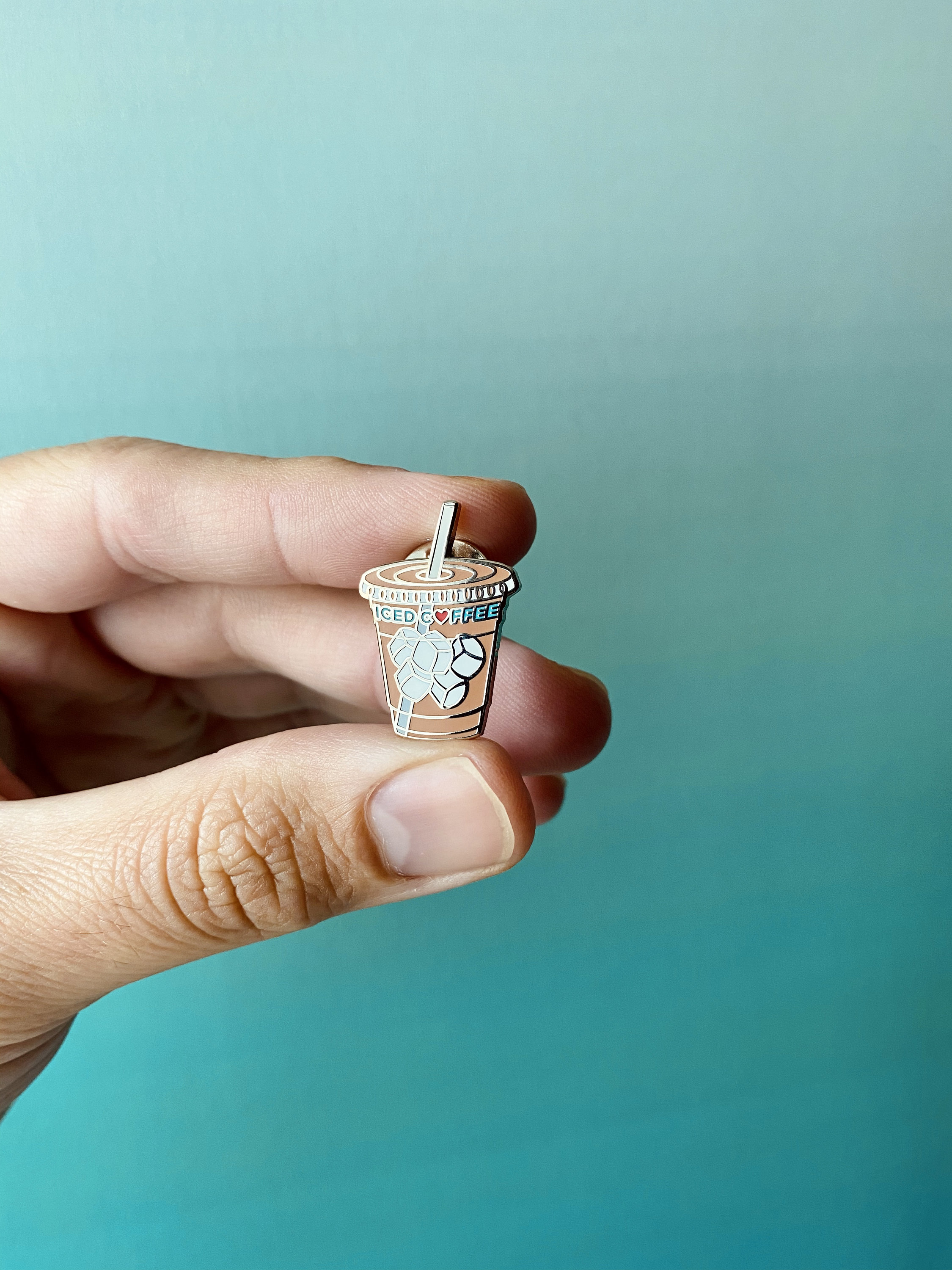 Iced Coffee Enamel Pin Coffee Cup Coffee Mug Cold Brew | Etsy