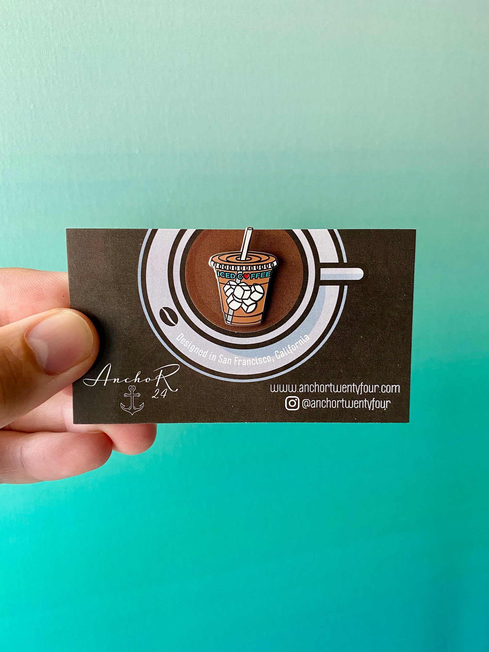 Iced Coffee Enamel Pin Coffee Cup Coffee Mug Cold Brew | Etsy