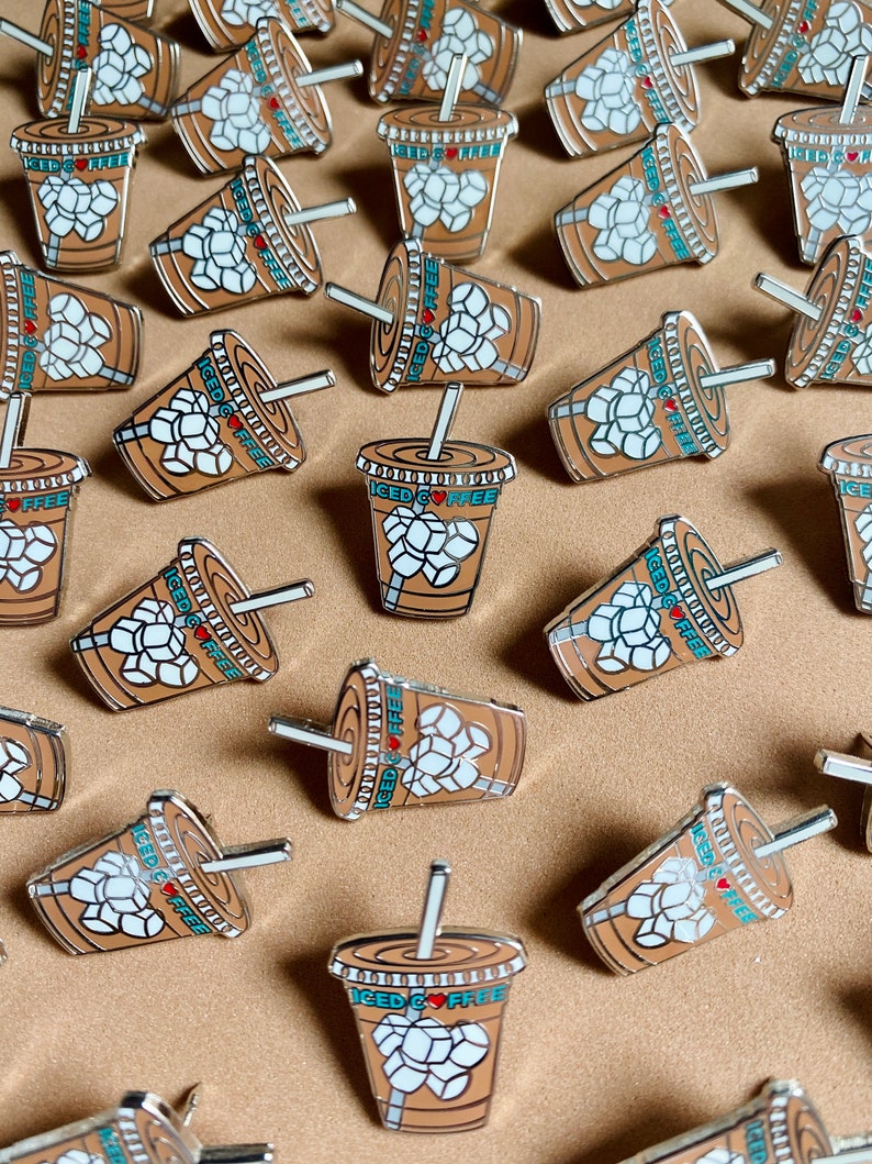 Iced Coffee Enamel Pin Coffee Cup Coffee Mug Cold Brew - Etsy Norway