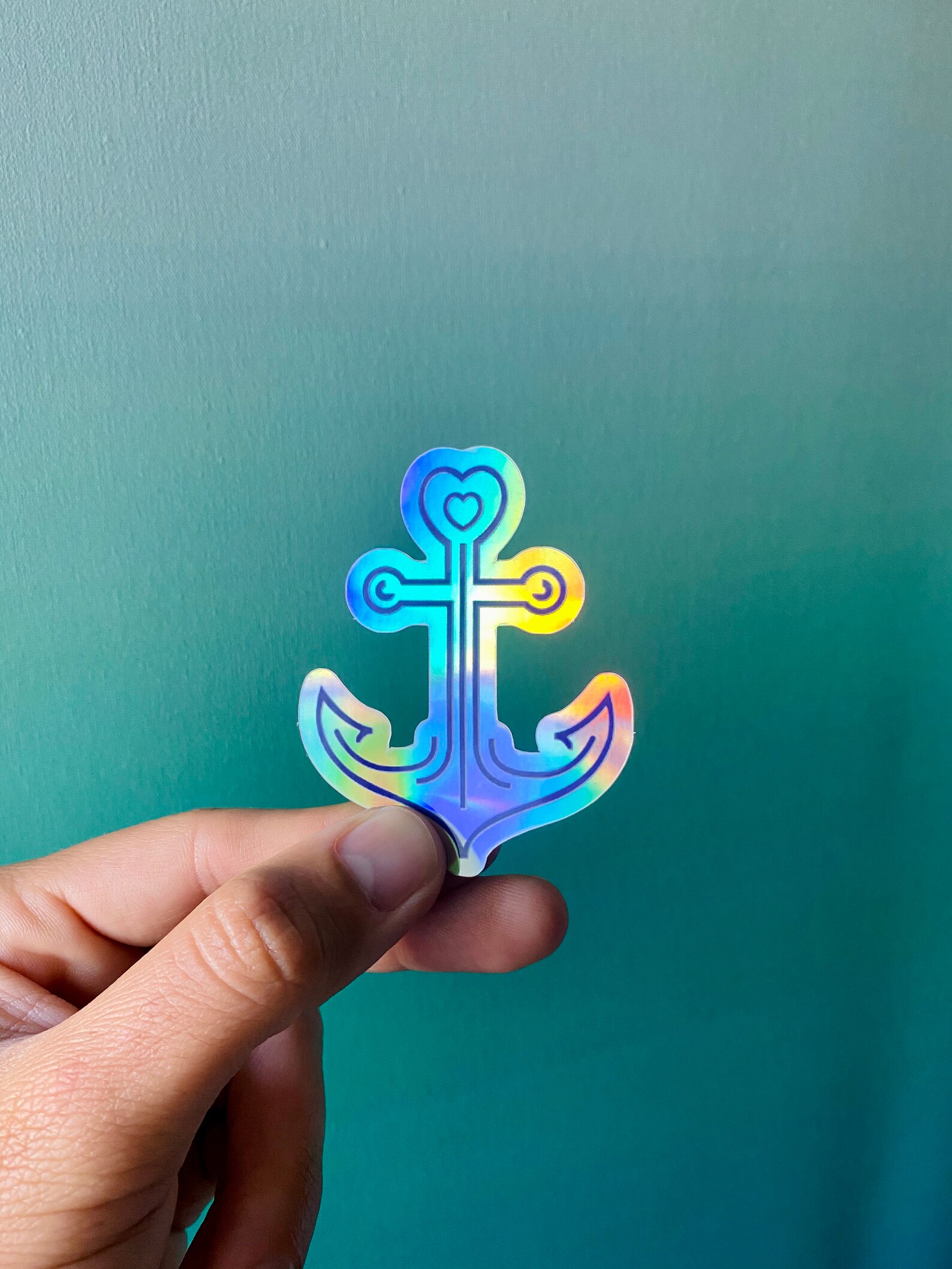 Anchor Anchor Sticker Rainbow Holographic Sticker Sticker - Etsy