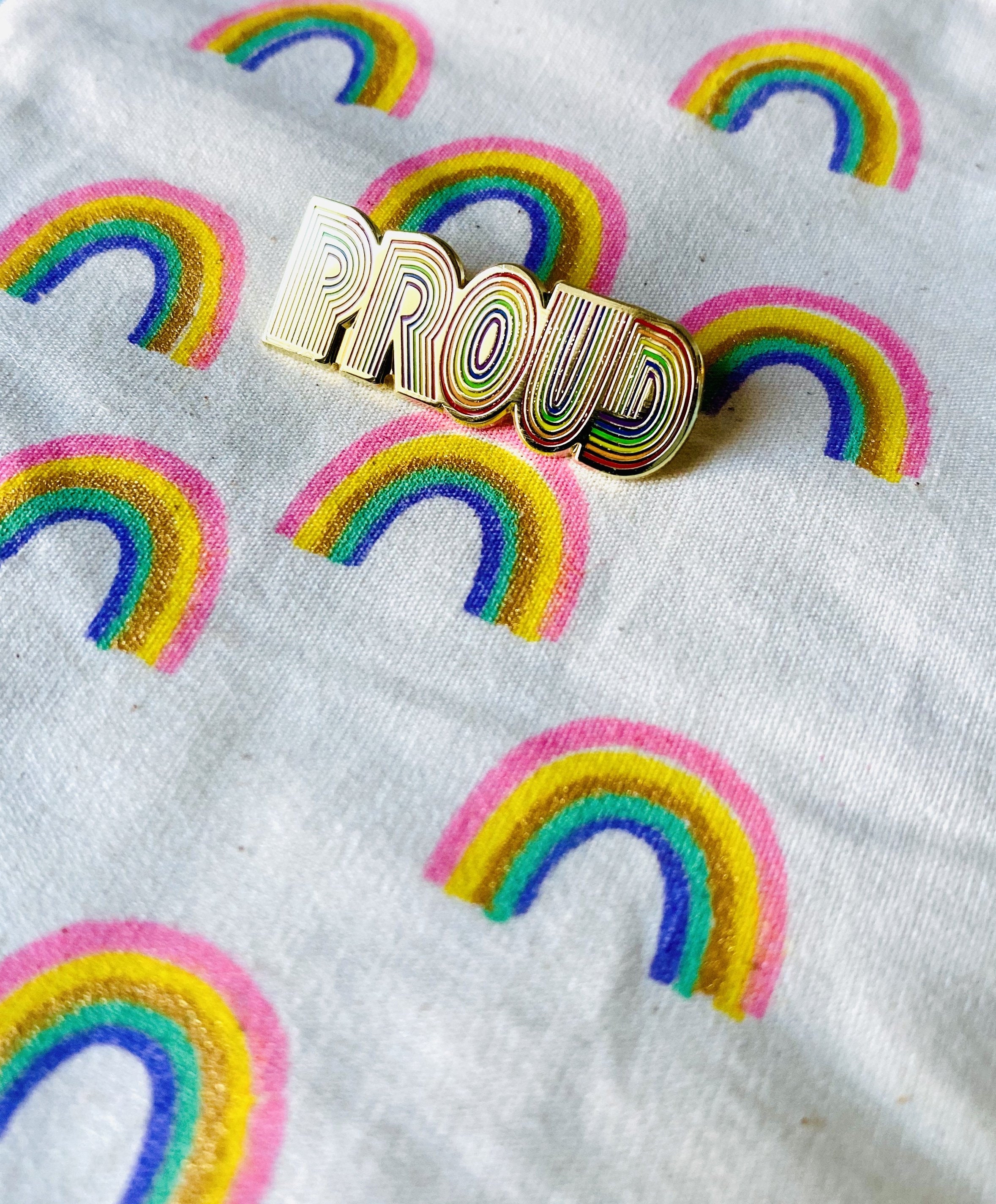 Rainbow Rainbow Pin Proud Enamel Pin Proud Pin Pride Pin | Etsy